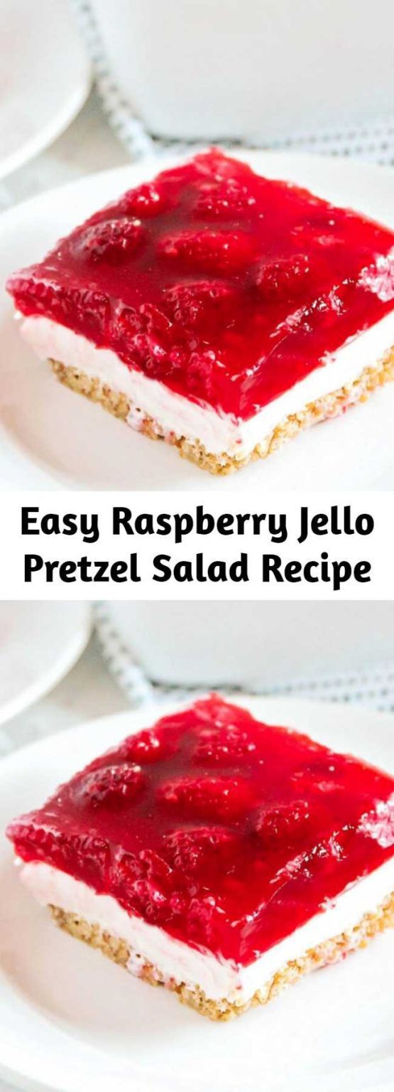 Easy Raspberry Jello Pretzel Salad Recipe – Mom Secret Ingrediets