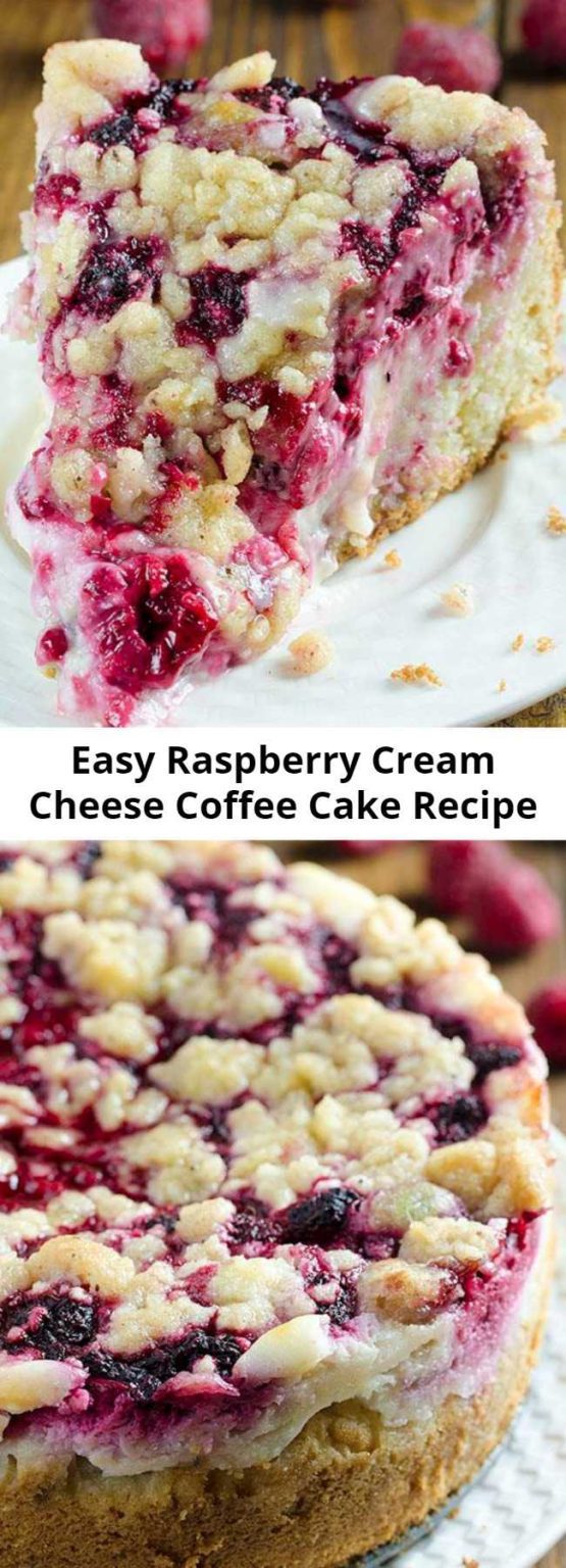 Easy Raspberry Cream Cheese Coffee Cake Recipe - 9am Chef