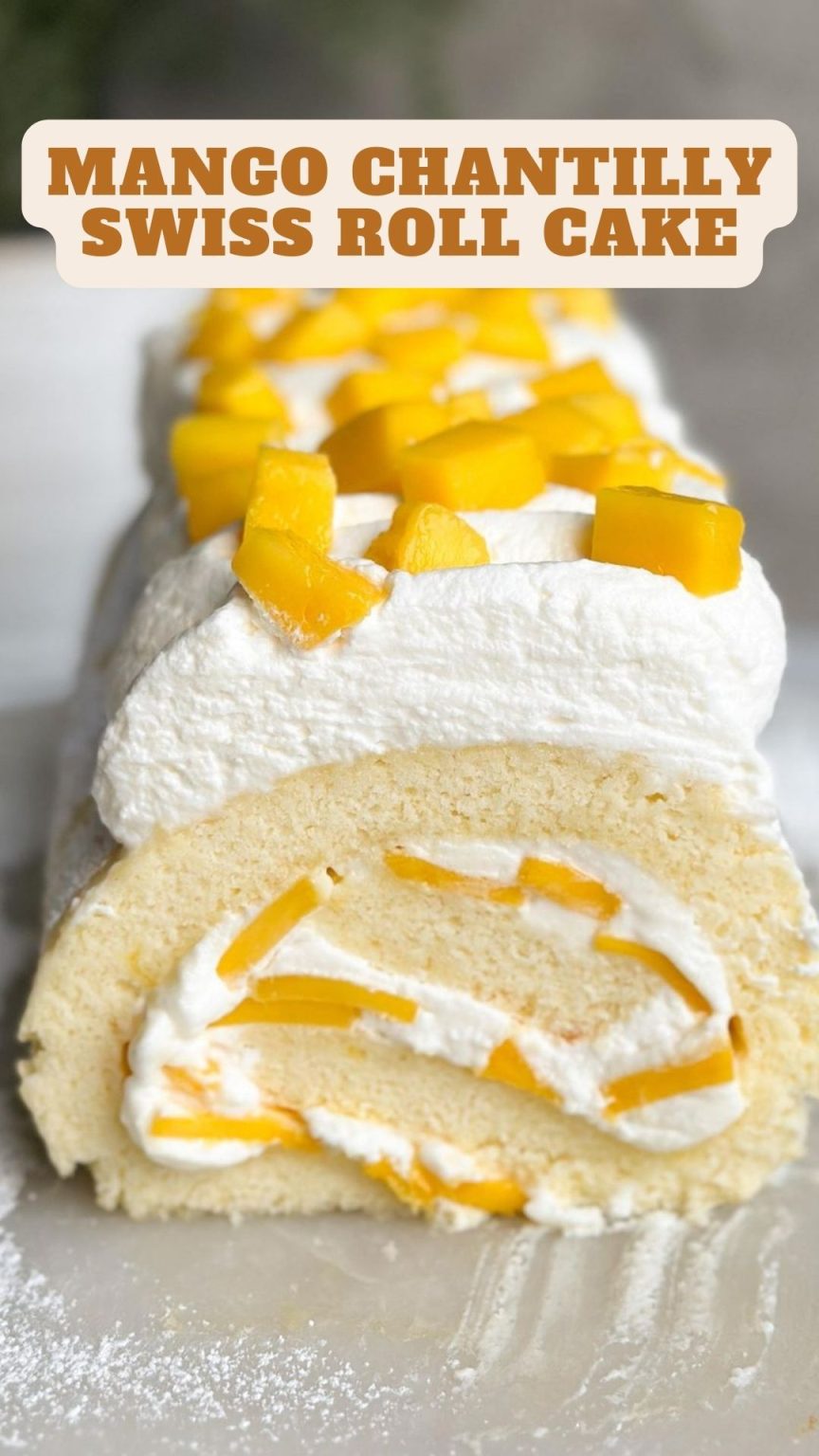 Mango Chantilly Swiss Roll Cake - 9am Chef