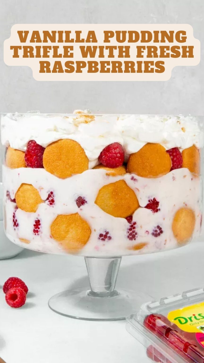 Vanilla Pudding Trifle With Fresh Raspberries - 9am Chef
