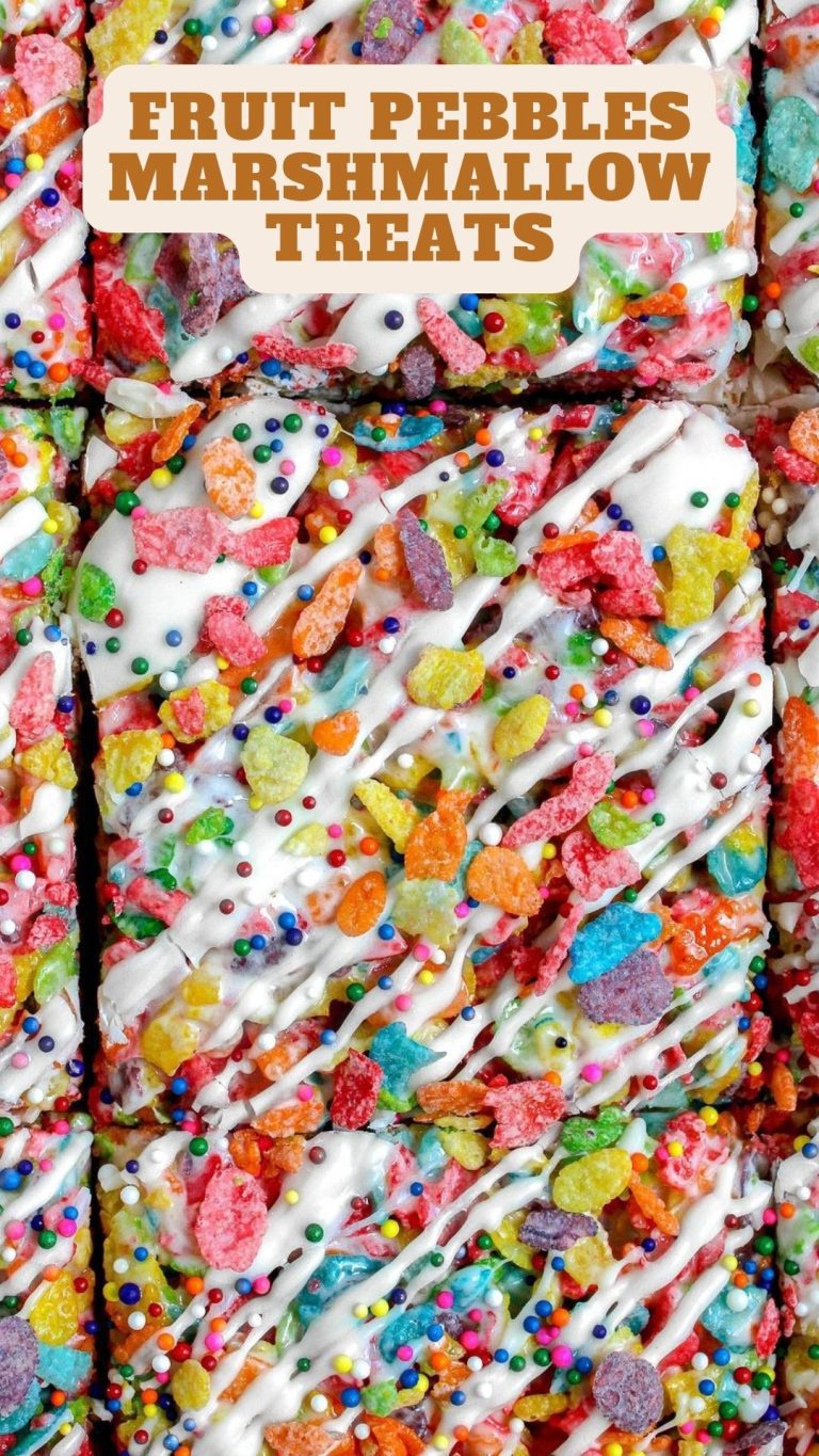 Fruit Pebbles Marshmallow Treats - 9am Chef