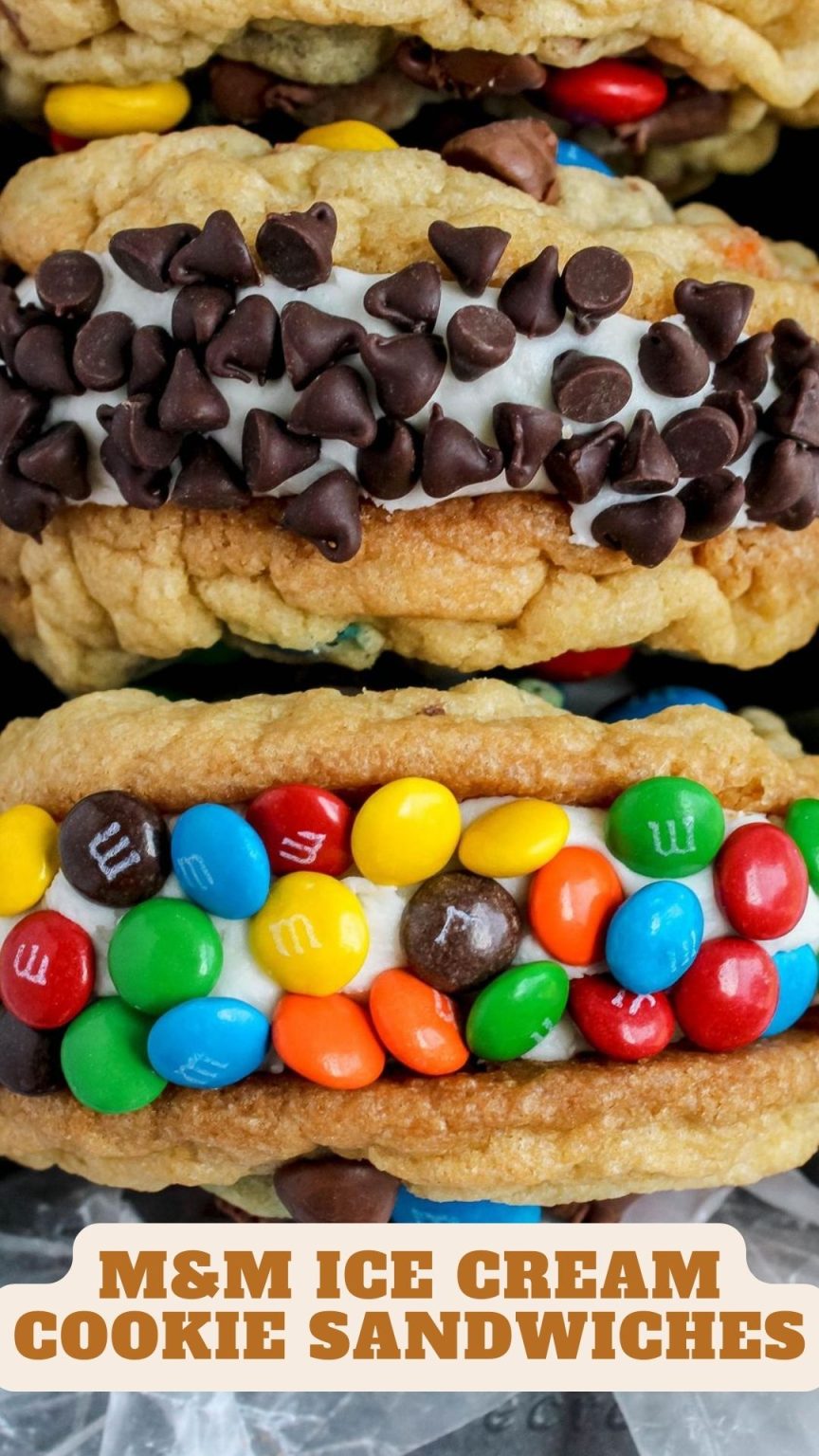 M&M Ice Cream Cookie Sandwiches – 9am Chef
