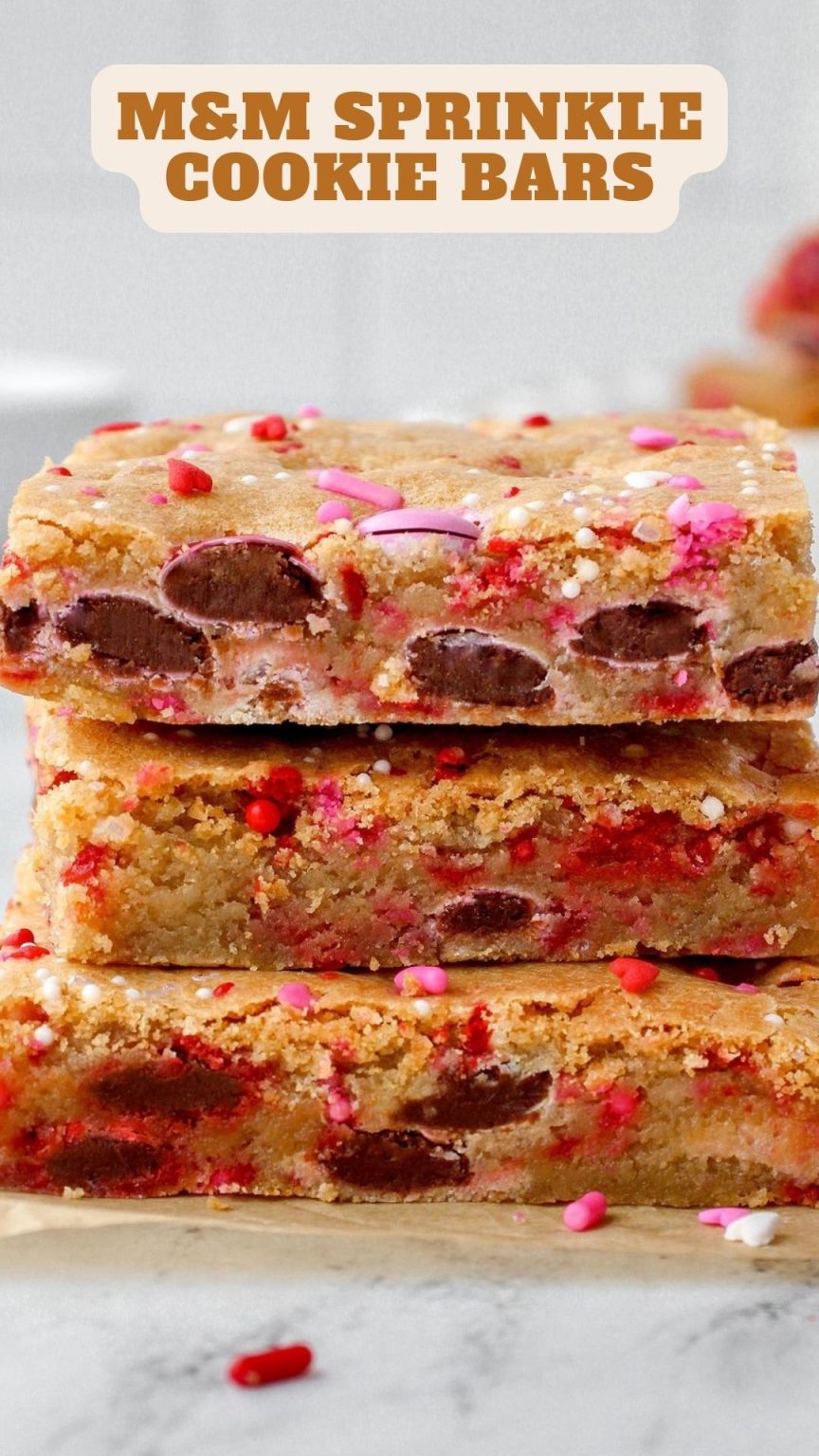 M&M Sprinkle Cookie Bars – 9am Chef