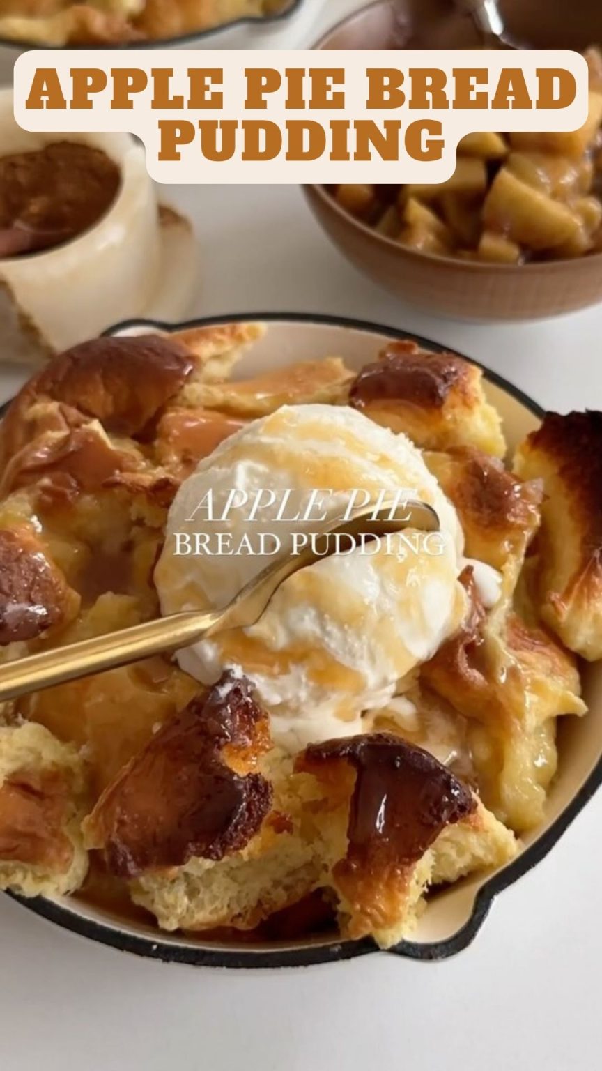 Apple Pie Bread Pudding - 9am Chef