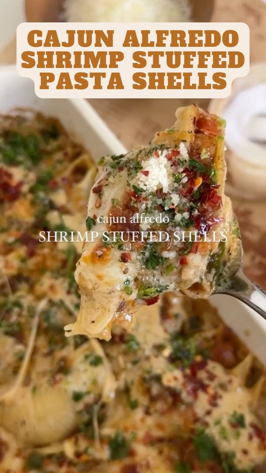 Cajun Alfredo Shrimp Stuffed Pasta Shells - 9am Chef