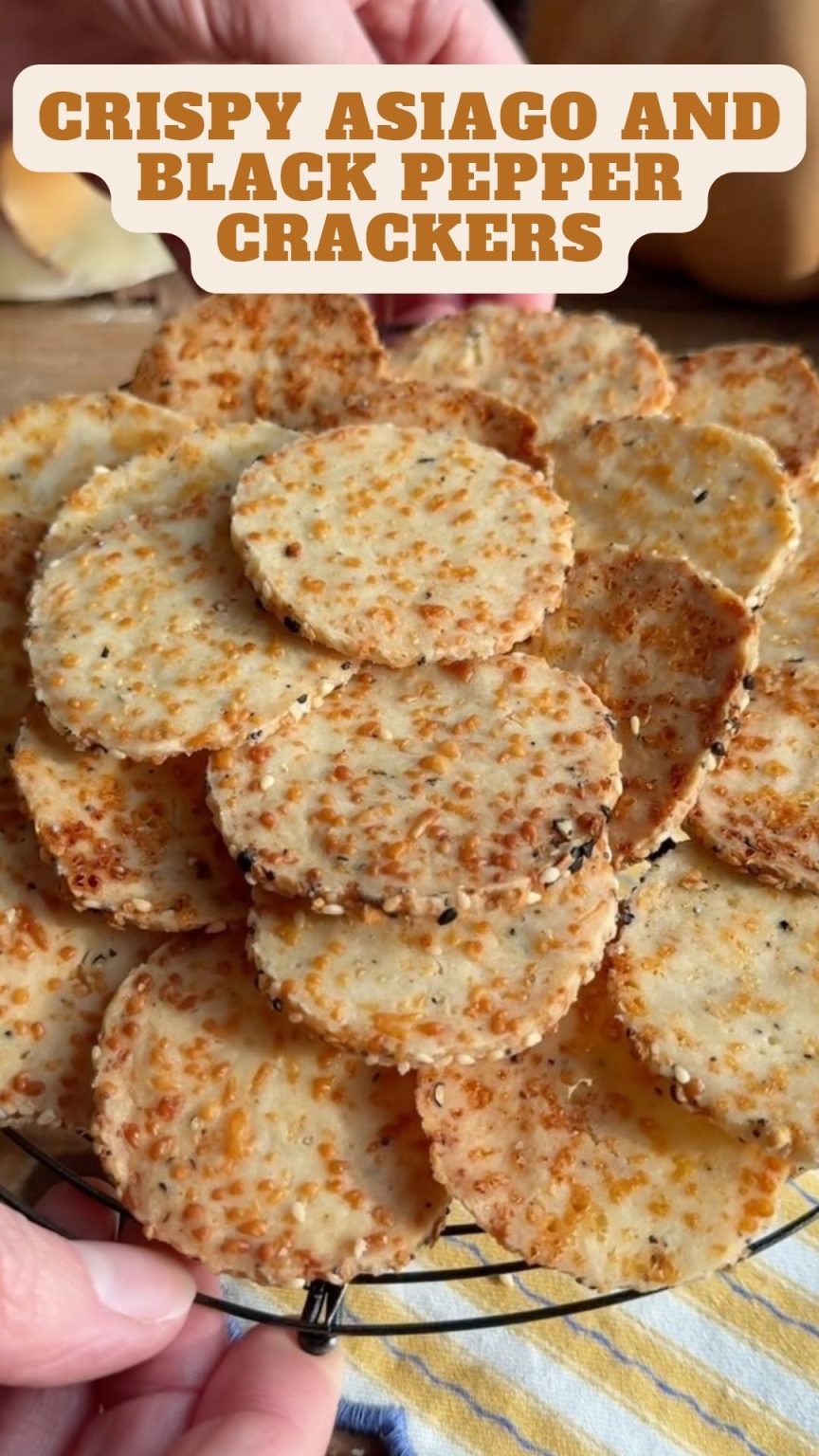 Crispy Asiago and Black Pepper Crackers - 9am Chef
