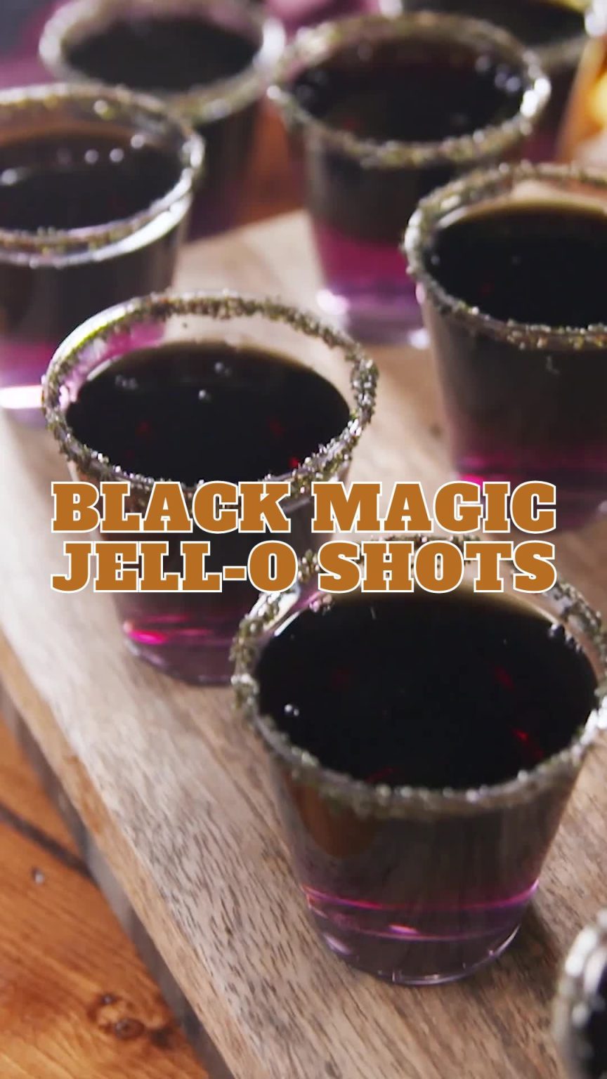 Black Magic Jell-O Shots - 9am Chef