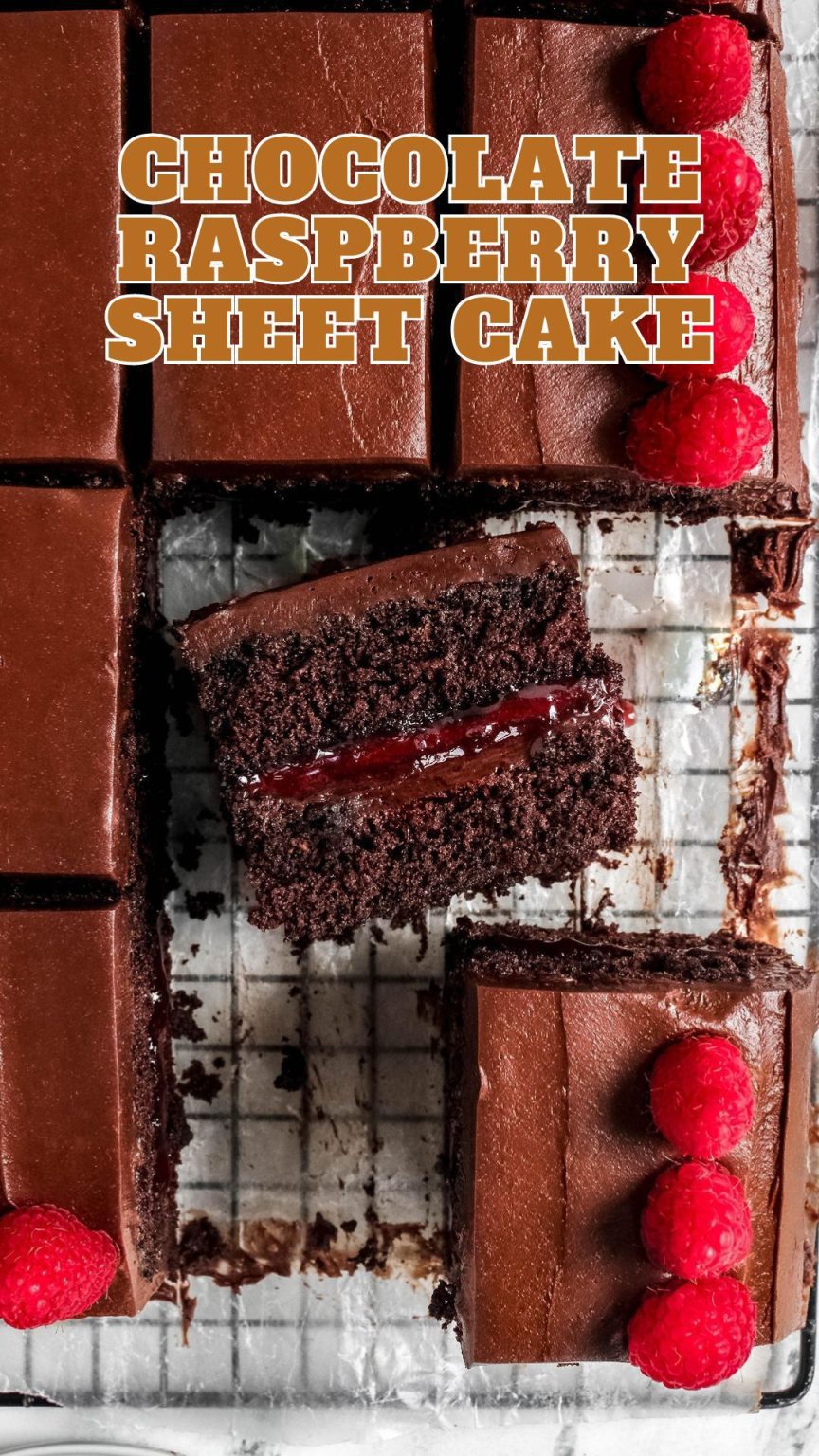 Chocolate Raspberry Sheet Cake - 9am Chef