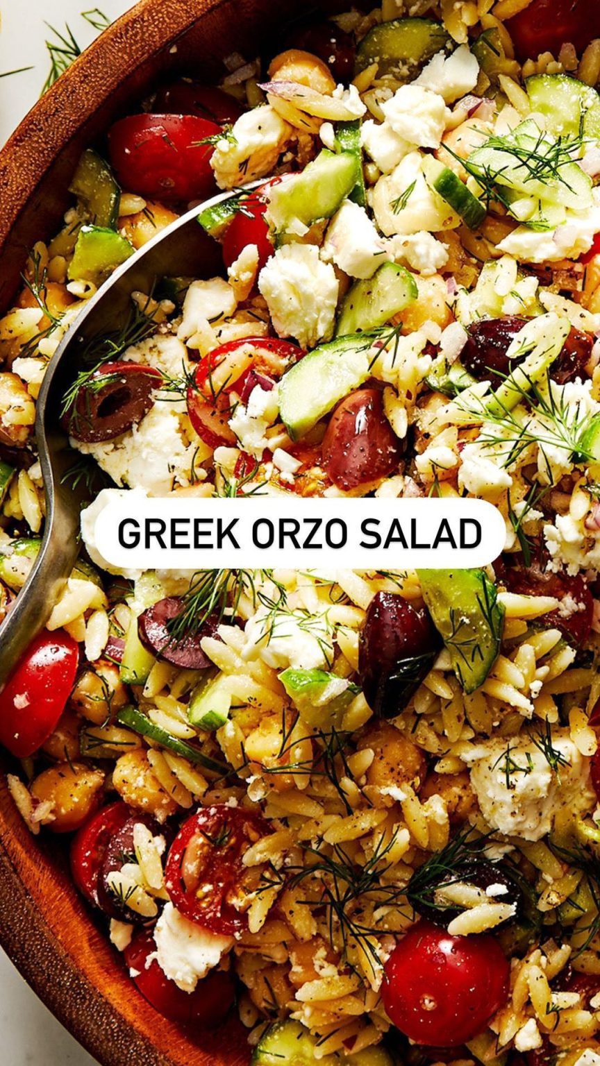 Greek Orzo Salad - 9am Chef