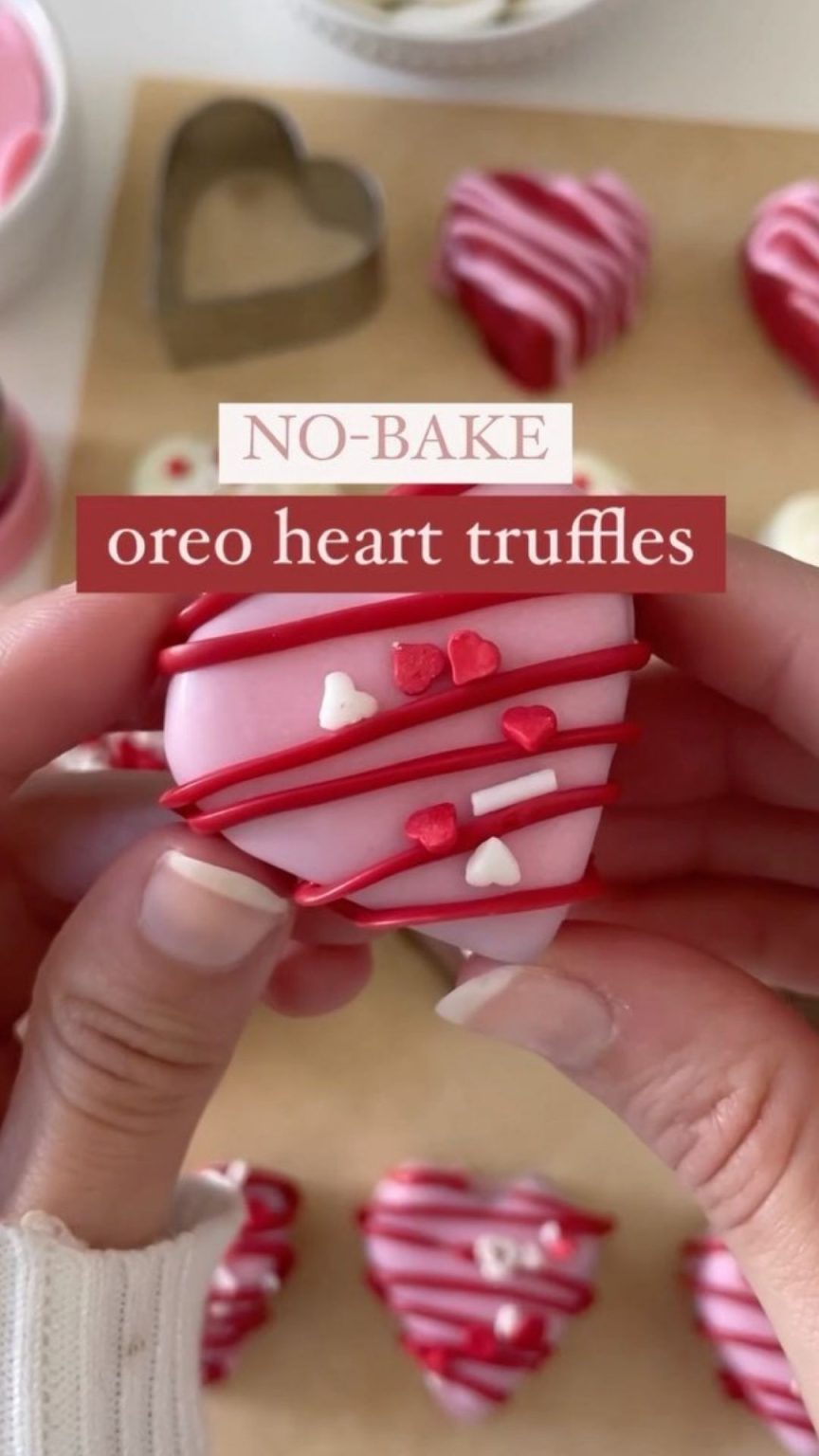 No-Bake Oreo Heart Truffles - 9am Chef