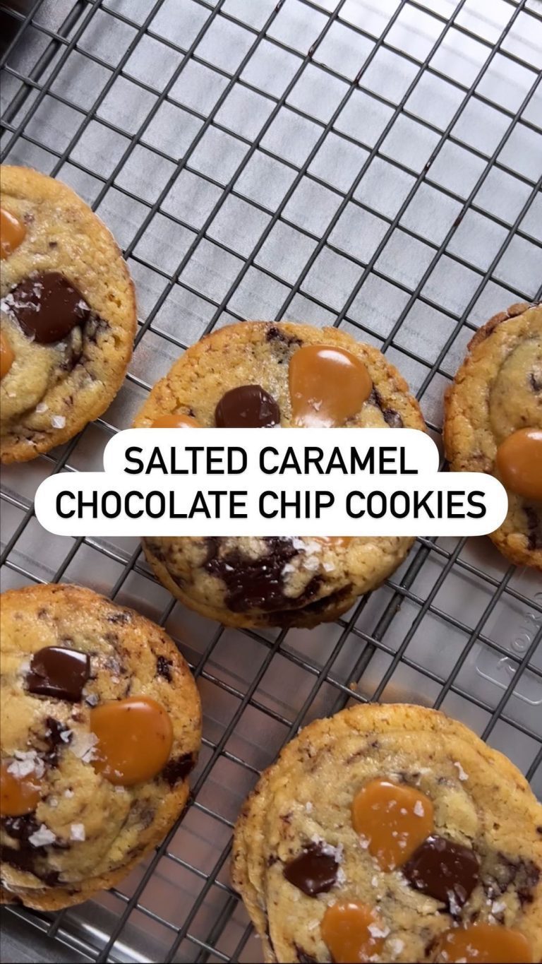 Salted Caramel Chocolate Chip Puddle Cookies - 9am Chef