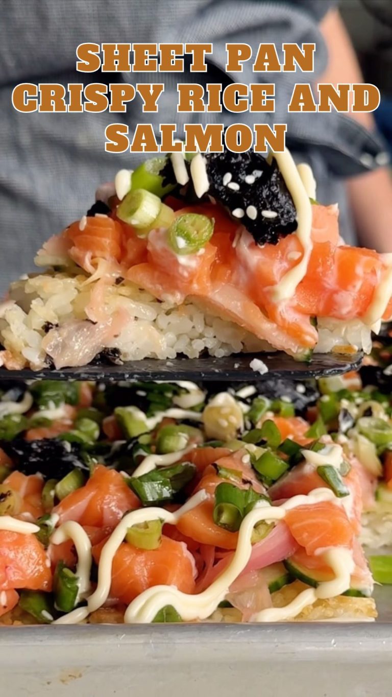 Sheet Pan Crispy Rice and Salmon - 9am Chef
