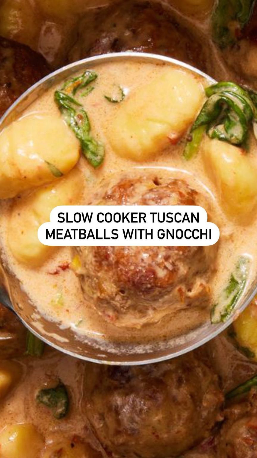 Slow Cooker Tuscan Chicken Meatballs With Gnocchi - 9am Chef