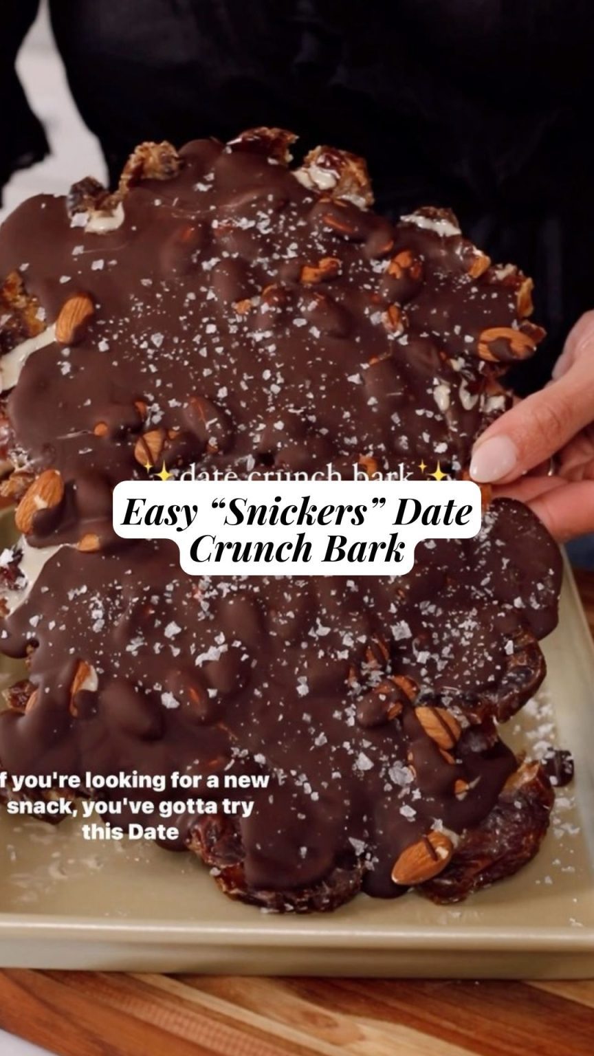 Easy “Snickers” Date Crunch Bark - 9am Chef