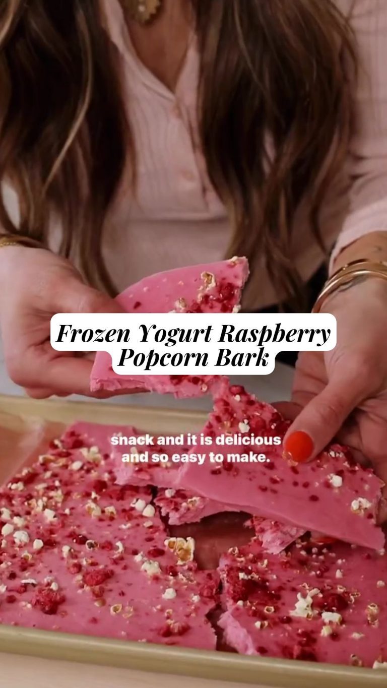 Frozen Yogurt Raspberry Popcorn Bark - 9am Chef