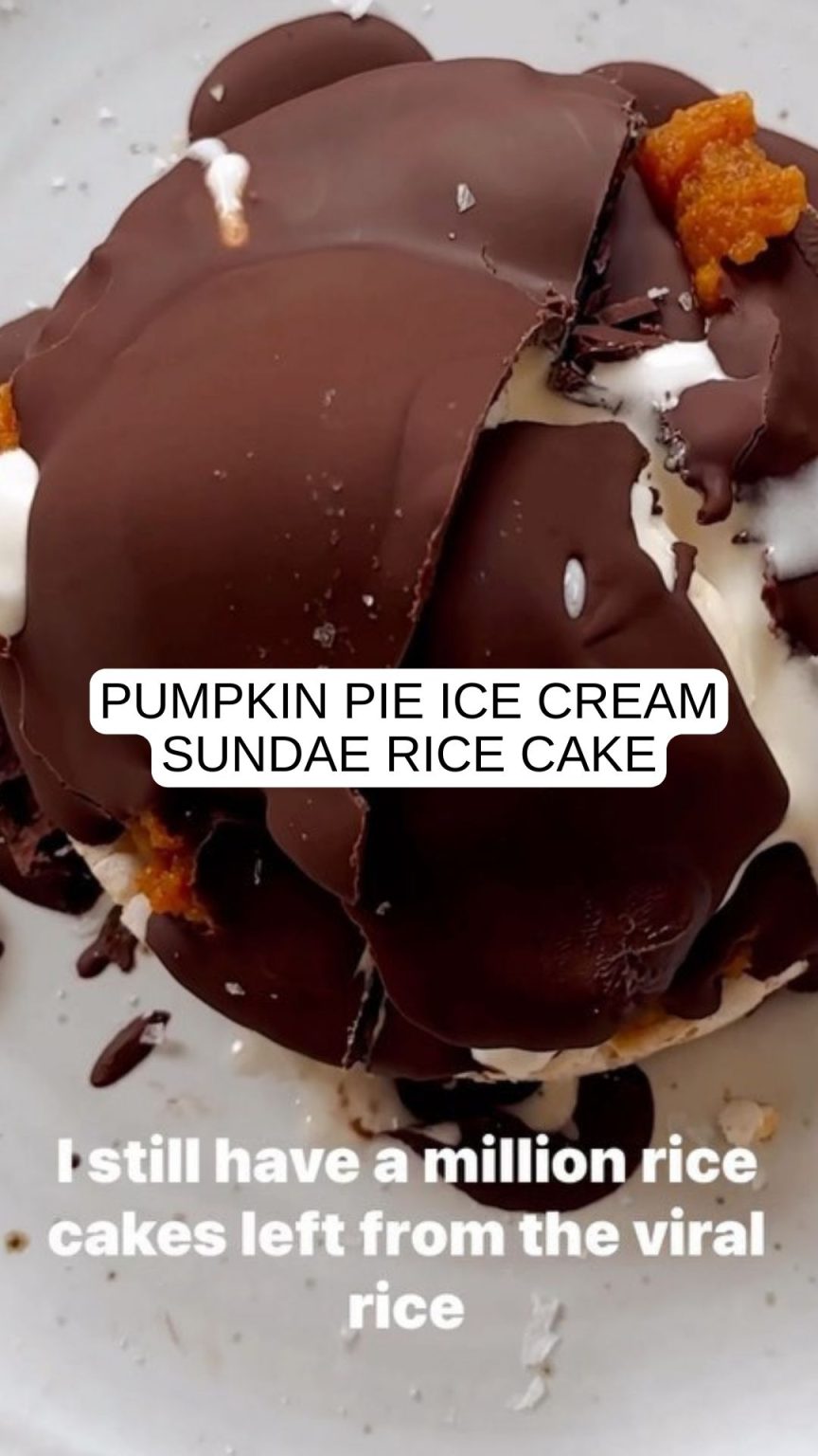 Pumpkin Pie Ice Cream Sundae Rice Cake - 9am Chef