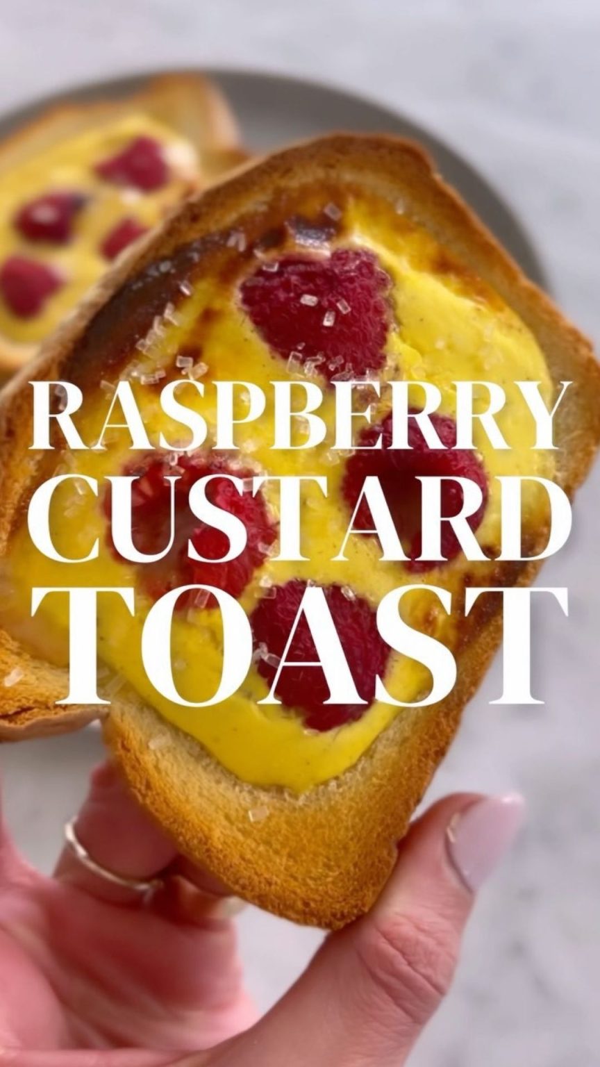 Raspberry Custard Toast - 9am Chef