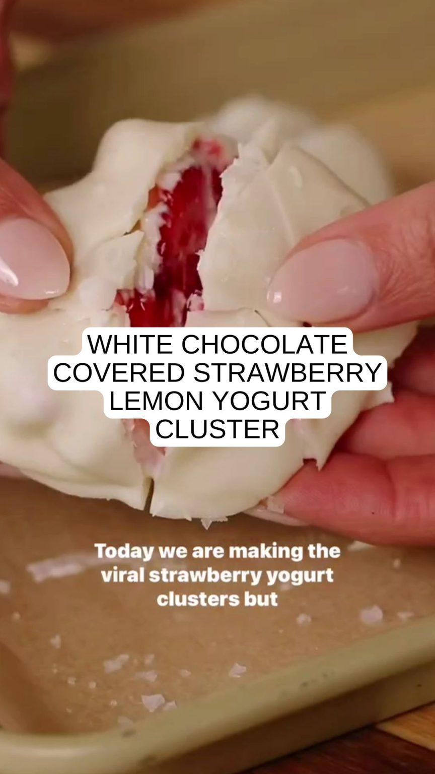 White Chocolate Covered Strawberry Lemon Yogurt Cluster - 9am Chef