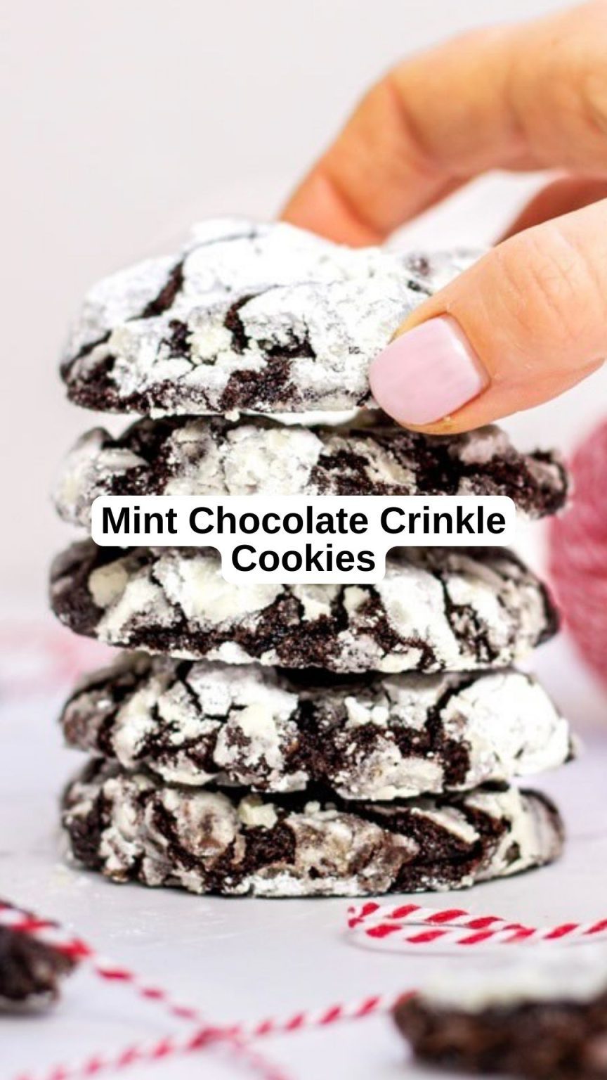 Mint Chocolate Crinkle Cookies - 9am Chef