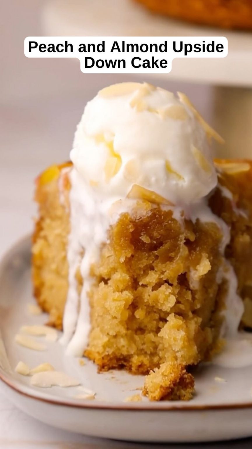 Peach and Almond Upside Down Cake - 9am Chef
