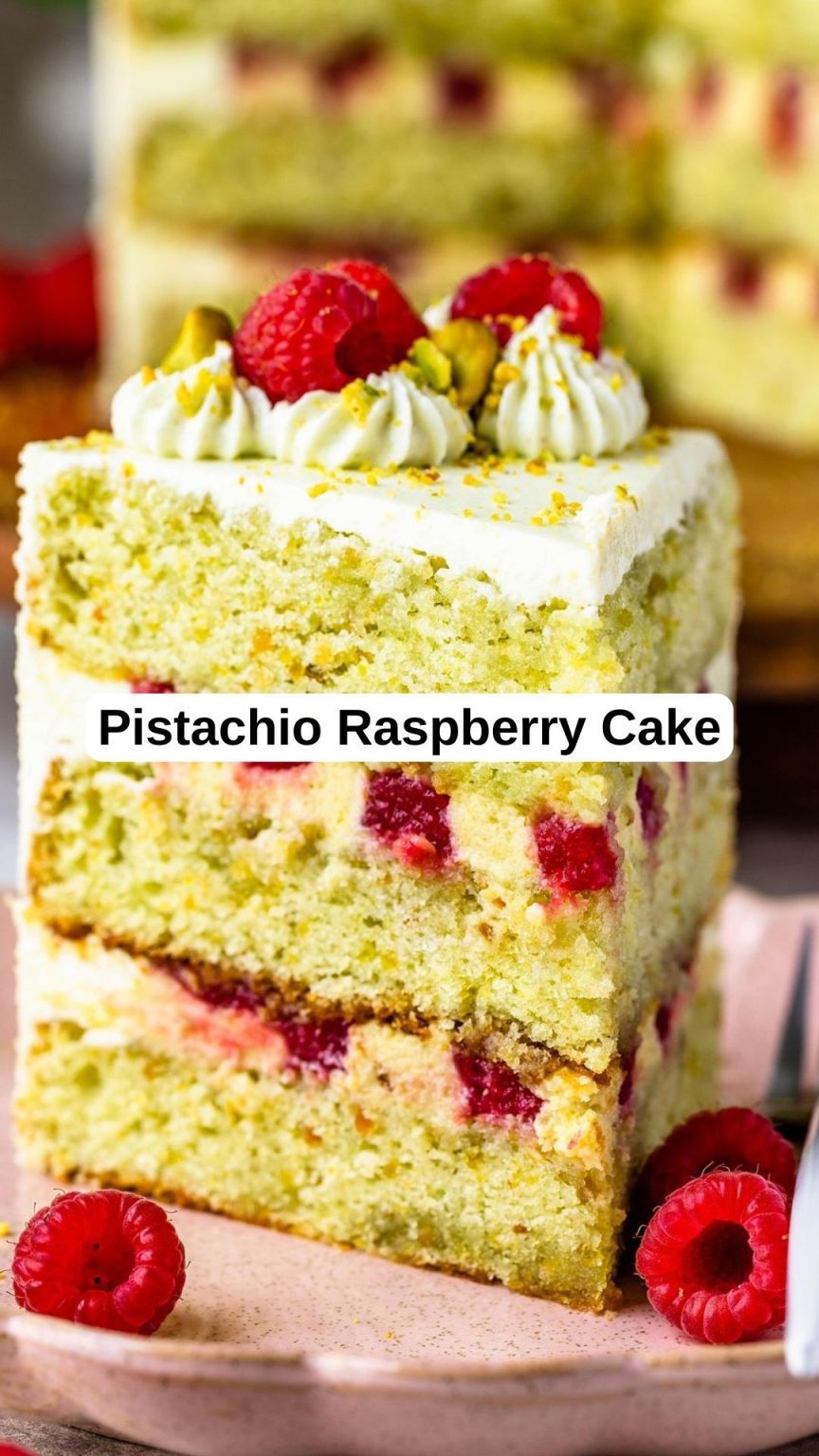 Pistachio Raspberry Cake - 9am Chef