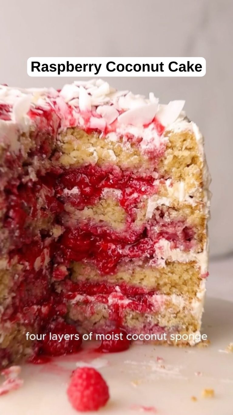 Raspberry Coconut Cake - 9am Chef