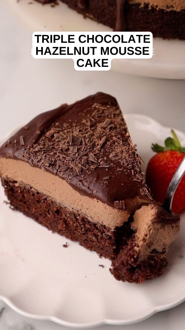 Triple Chocolate Hazelnut Mousse Cake - 9am Chef