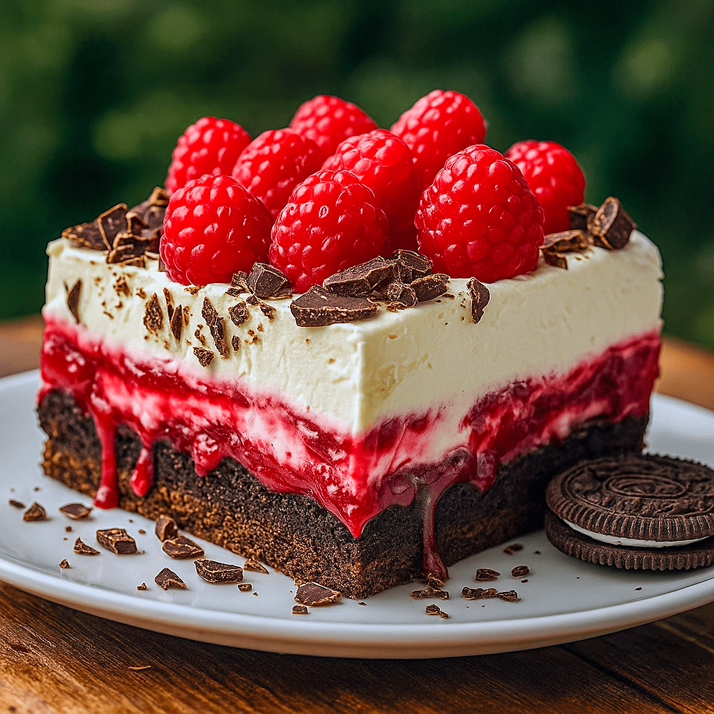 Raspberry Lasagna Dessert — Chocolate Raspberry Treat - 9am Chef
