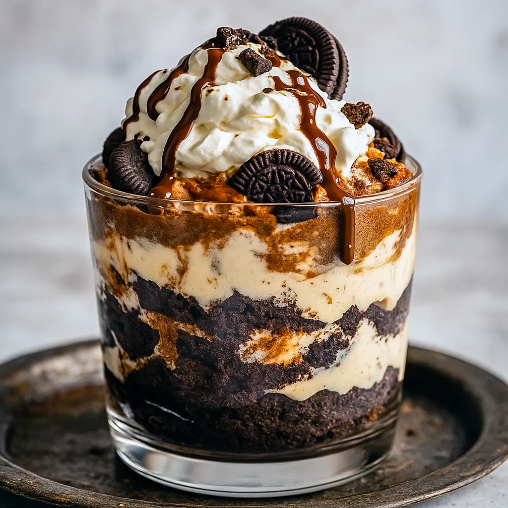 Chocolate Oreo Cheesecake Brownie Trifle — Decadent Brownie Trifle ...