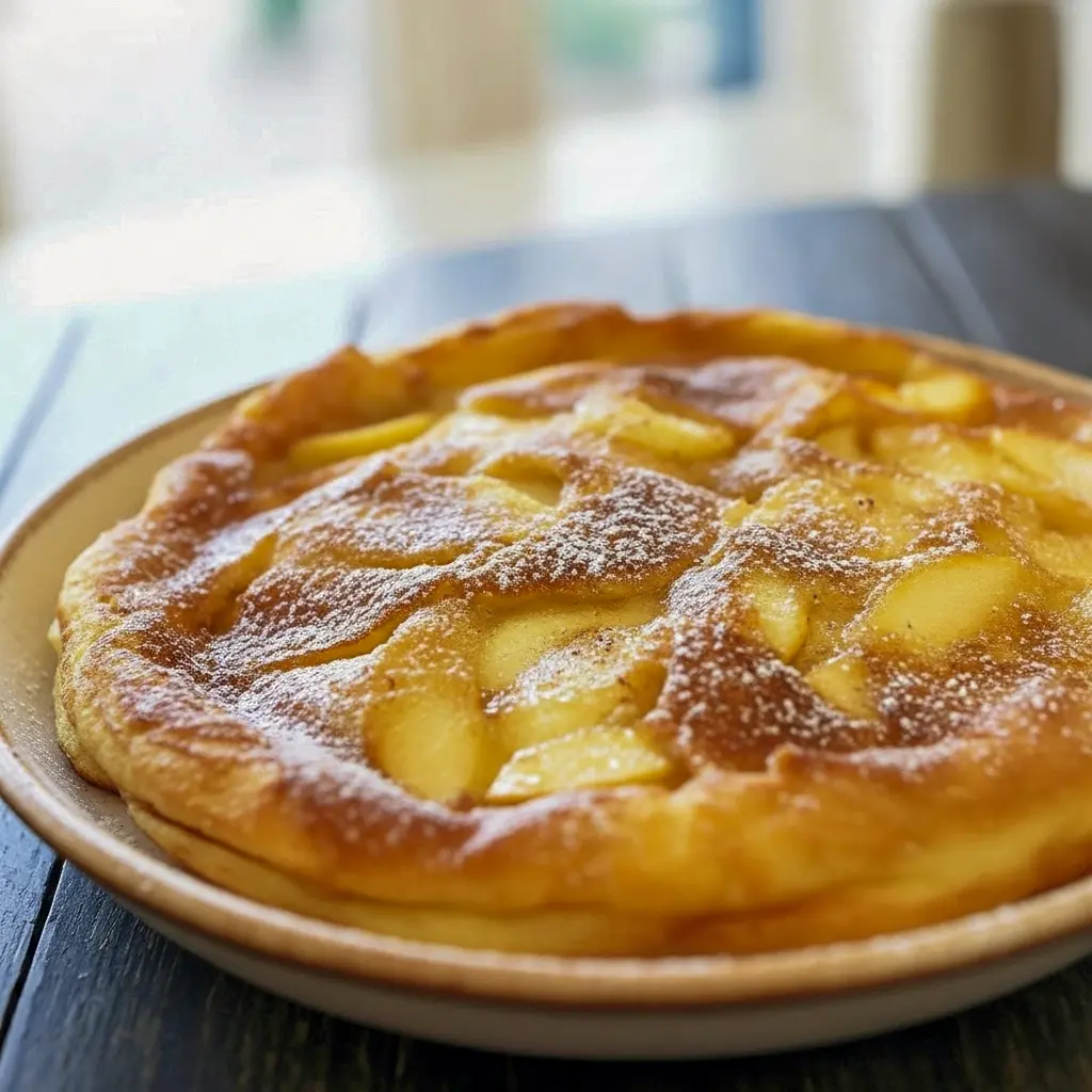 German Apple Pancake — Oven Puffed Pancake with Cinnamon Apples - 9am Chef