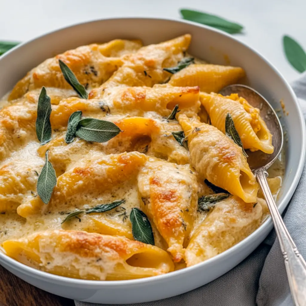 Delicious Fall Dinner Recipes - Irresistible Pumpkin Gouda Shells with ...