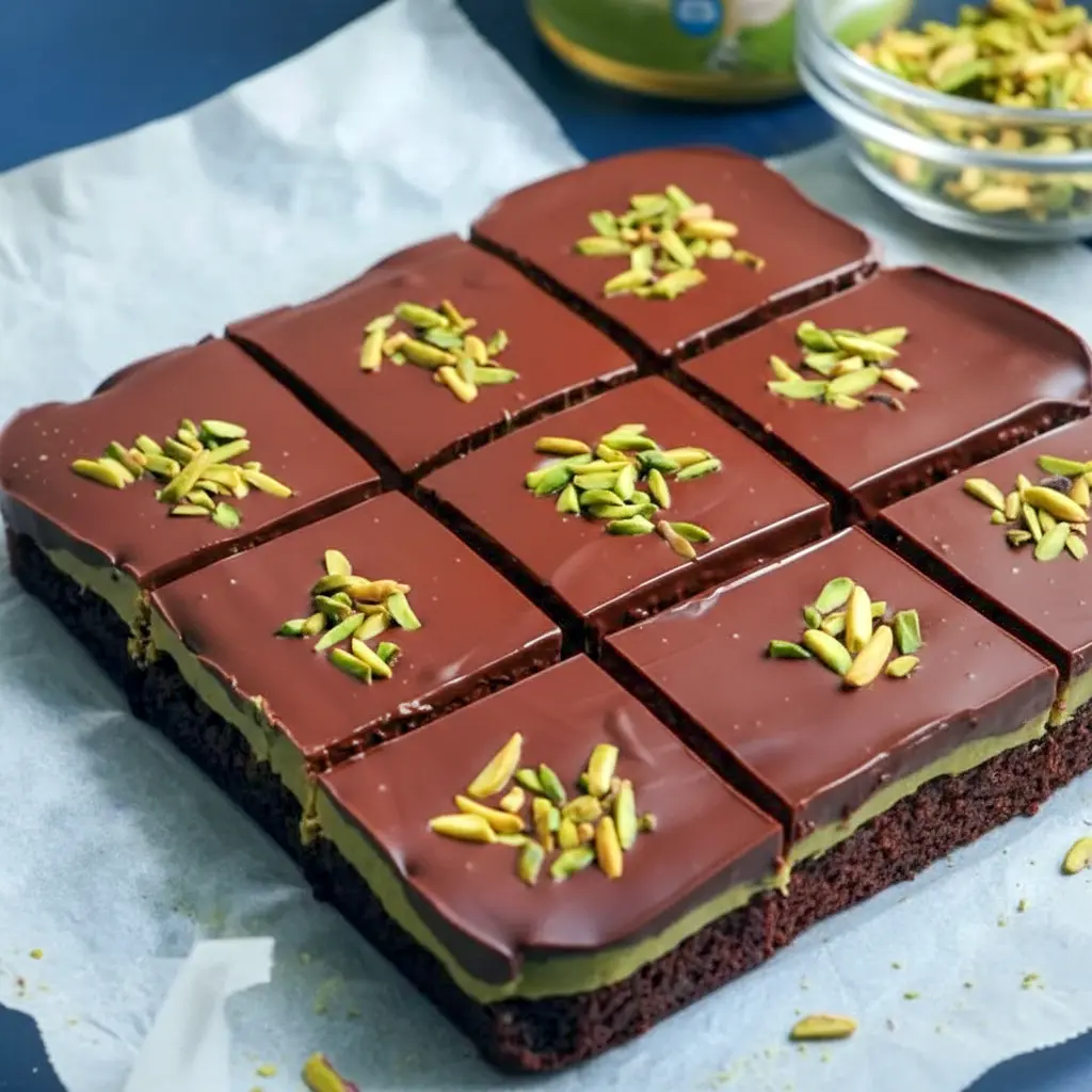 A Jaw-Dropping Chocolate Pistachio Dessert - Pistachio Kunafa Brownies