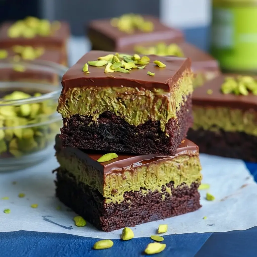 A Jaw-Dropping Chocolate Pistachio Dessert - Pistachio Kunafa Brownies