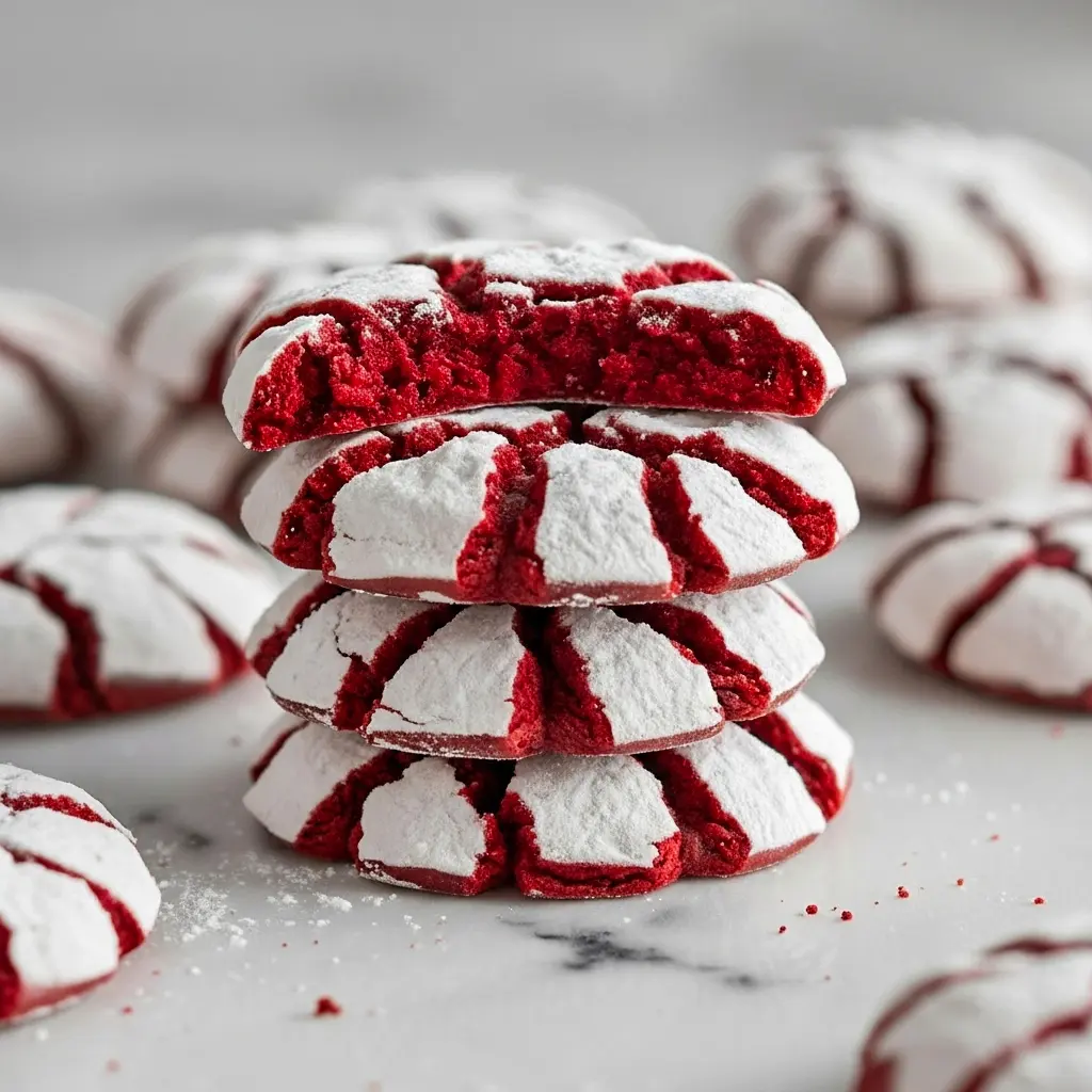 Ultimate Red Christmas Desserts - Irresistible Red Velvet Crinkle Cookies