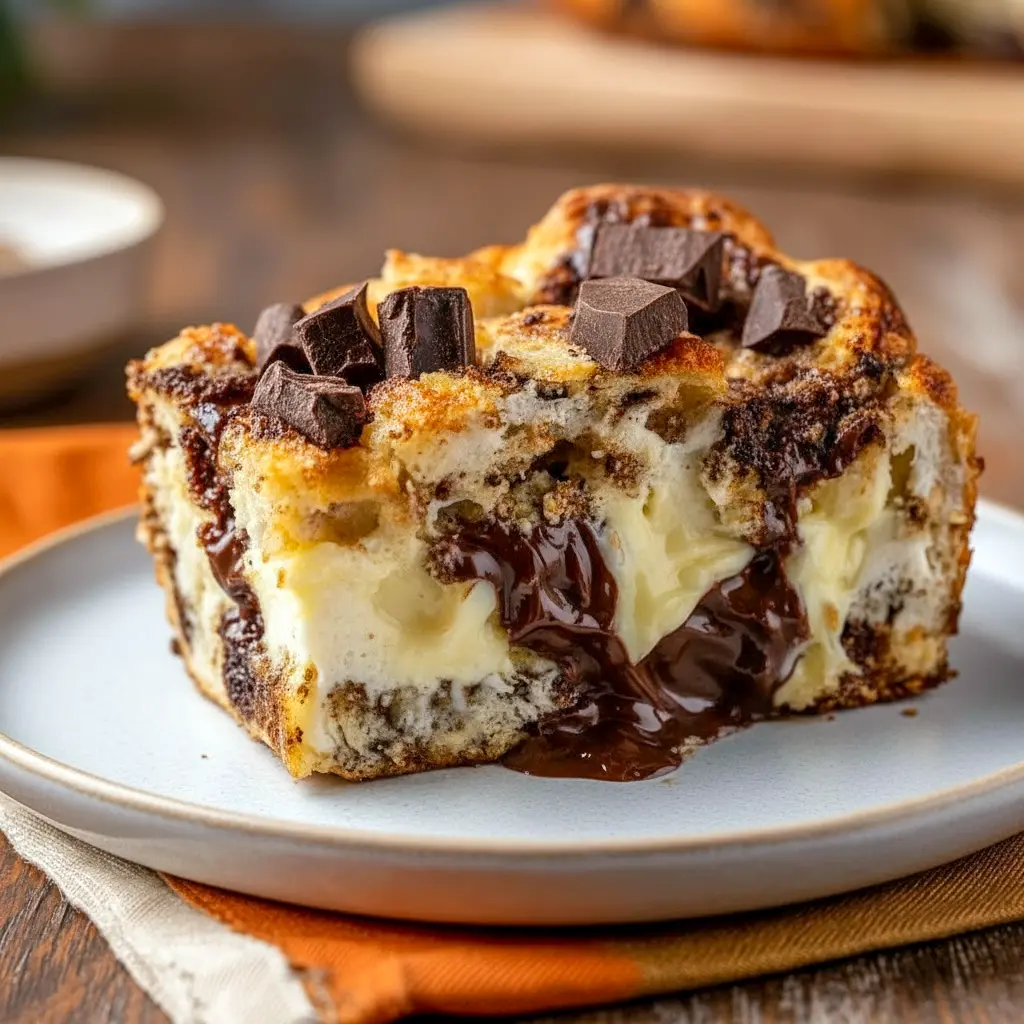 A Flavored Bread Pudding Recipe — Chocolate Cream Cheese Bread Pudding ...