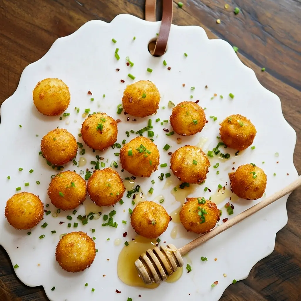 Goat Cheese And Honey Bites — Crispy Honey-Drizzled Goat Cheese Poppers ...