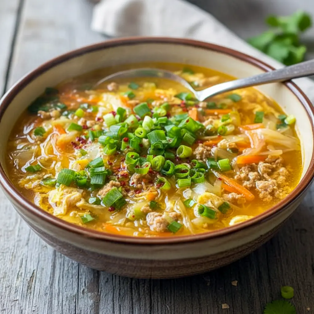 Easy Egg Roll Soup with Green Onions and Ginger — One Pot Healthy ...