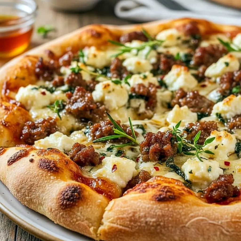 Simple Homemade Pizza Recipe — Easy Sausage Ricotta Honey Hot Pizza 9am ...